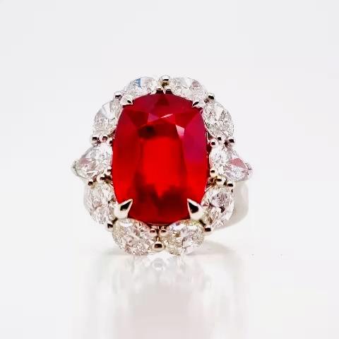 Emilio Jewelry Certified 10.00 Carat No Heat Pigeons Blood Museum Ruby